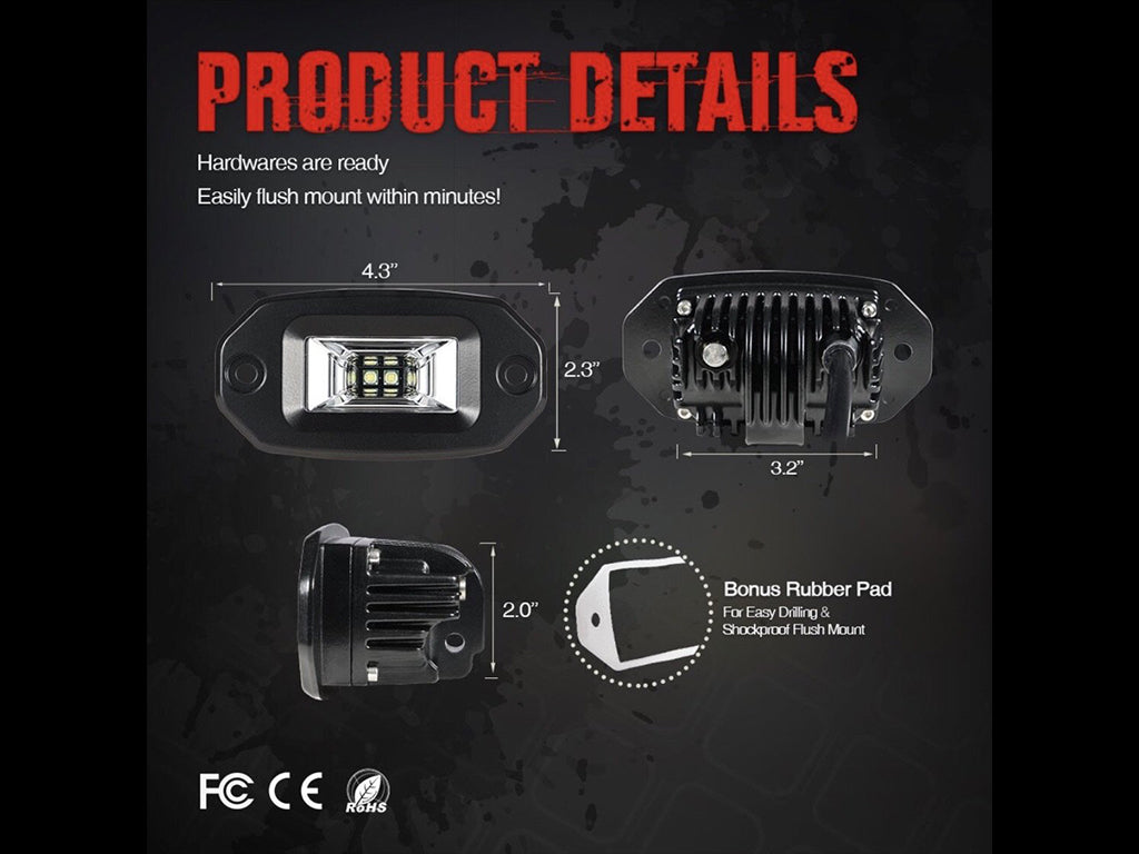 20W Flood Flush Mount LED Pod – Overland Addict